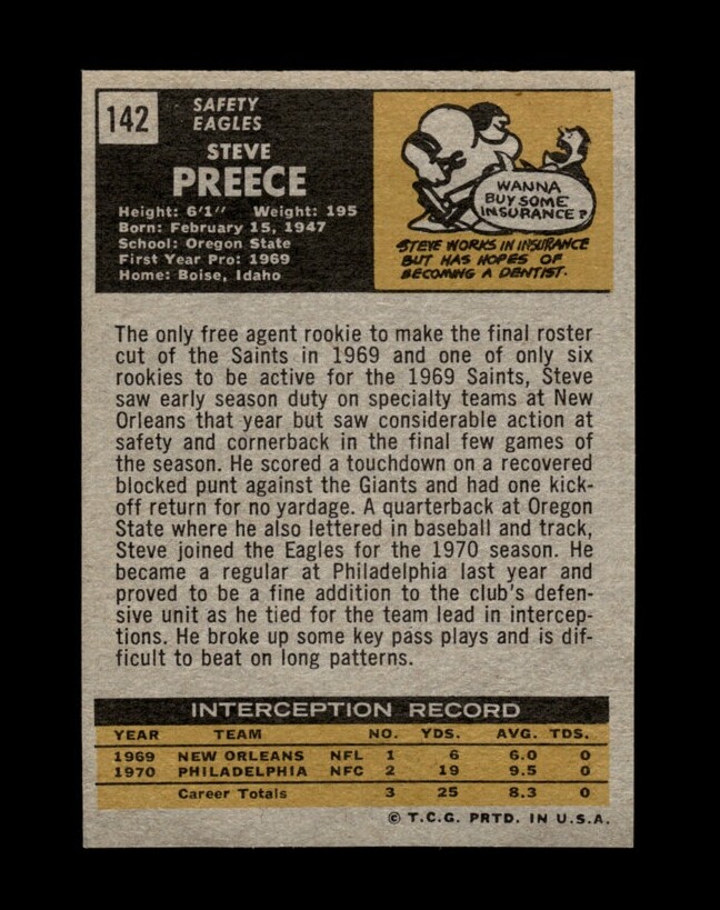 1971 Topps Set-Break #142 Steve Preece RC NM-MT OR BETTER *GMCARDS* | eBay