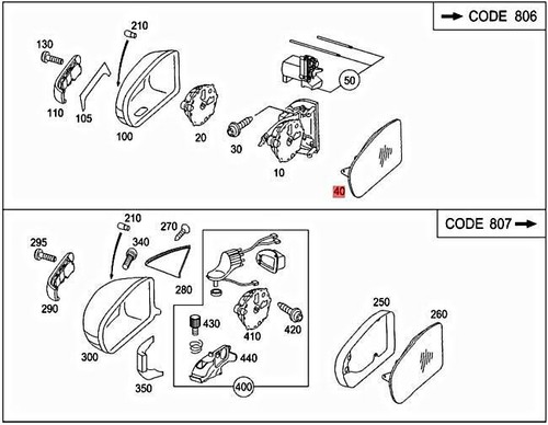 Genuine MERCEDES BBDC CL203 S203 S211 W203 Mirror glass 2038100121 | eBay