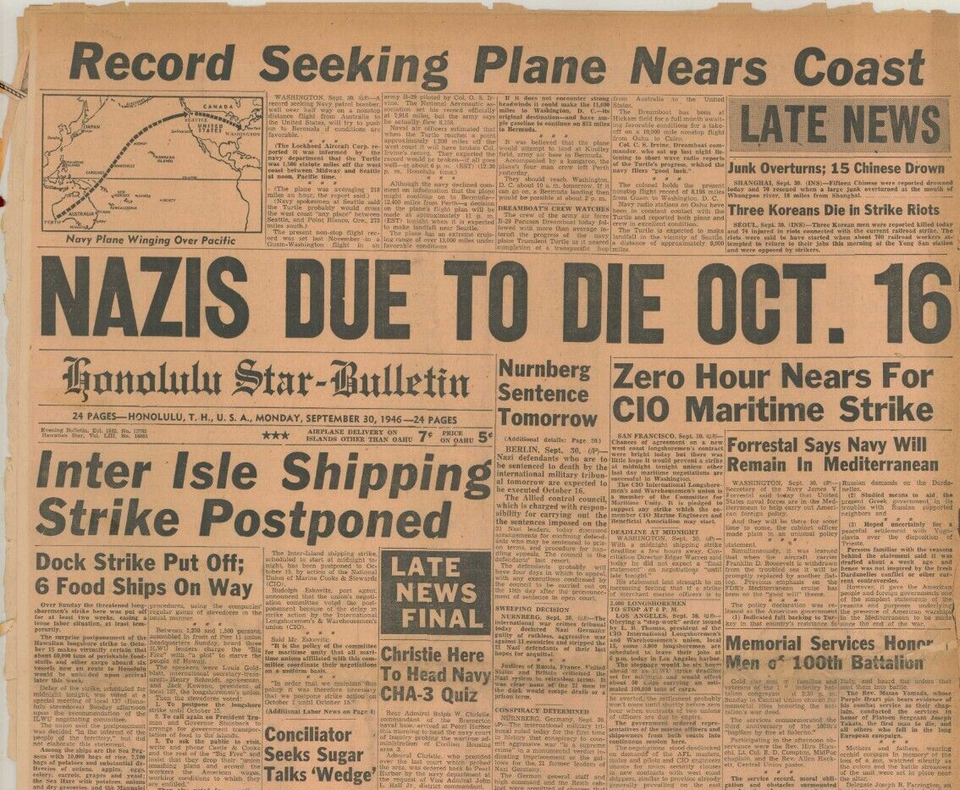 Nuremberg Trial Germans due to die 21 convicted September 30 1946 B41 ...