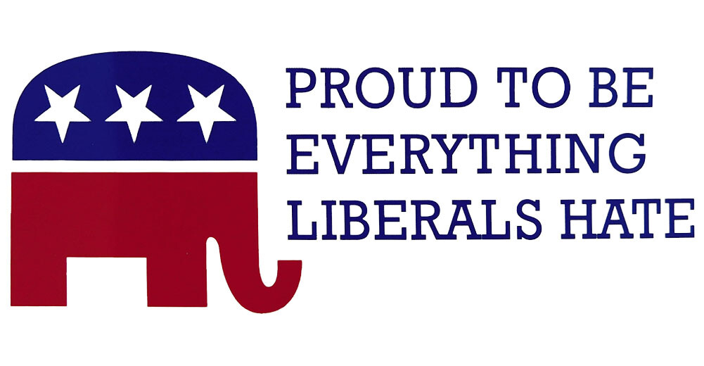Proud To Be Everything Liberals Hate White Republican Vinyl Decal ...