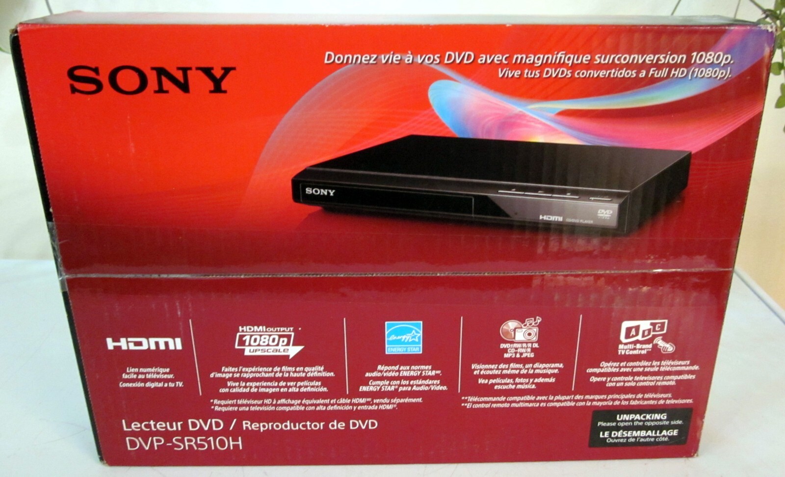 Sony DVP-SR510H DVPSR510H Upscaling HDMI 1080p DVD Player with Remote ...
