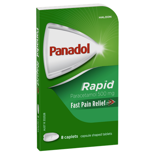Panadol Rapid 8 Caplets Paracetamol 500mg Fast Pain relief | eBay Australia