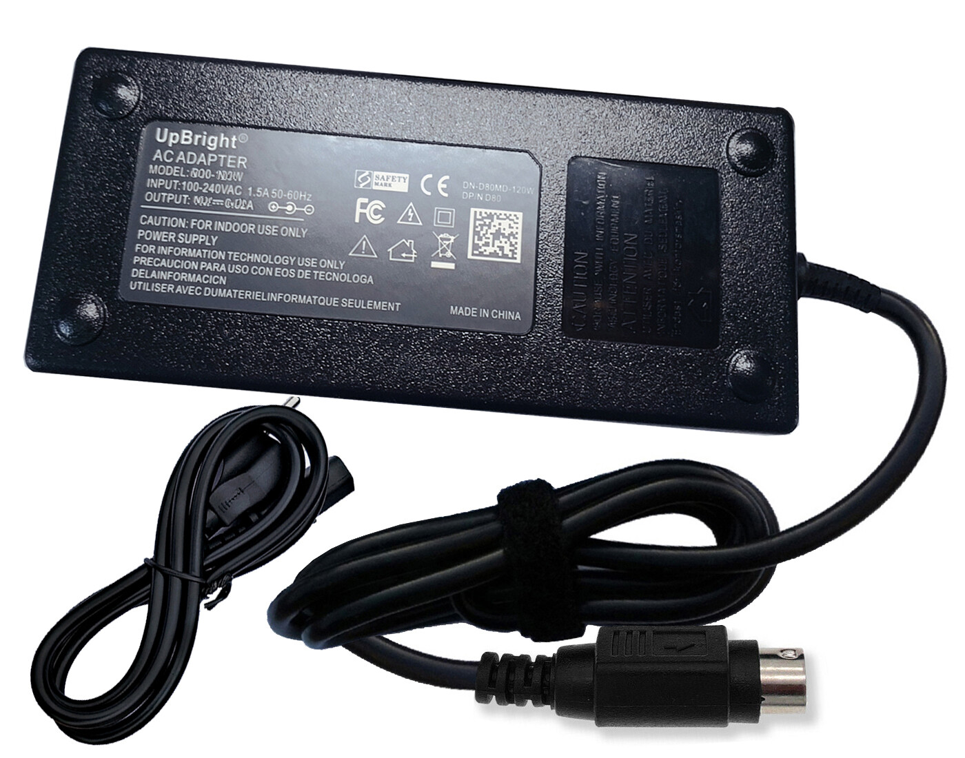 4-Pin DIN AC Adapter For MW Mean Well GSM120 GSM120A Series Power ...