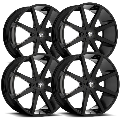(Set of 4) DUB S110 Push 20x8.5 6x120/6x132 +35mm Gloss Black Wheels ...
