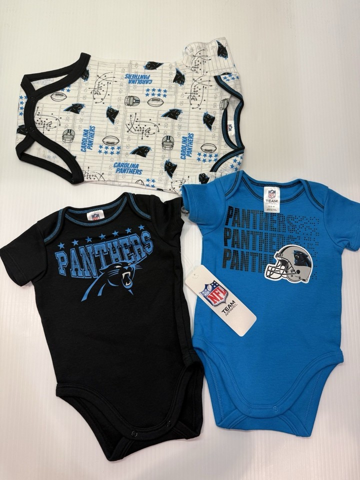 Carolina Panthers Infant baby Clothing 3 Pack Size 3-6 Months NFL New ...