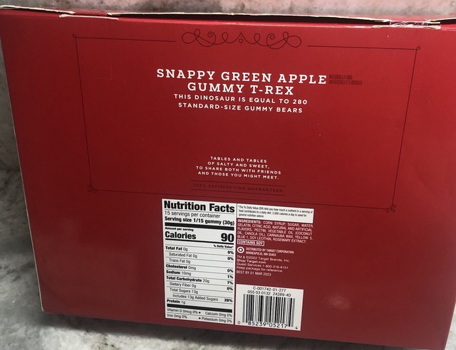 LIMITED EDITION Holiday Snappy Green Apple Gummy Dinosaur T-REX Candy 1 ...