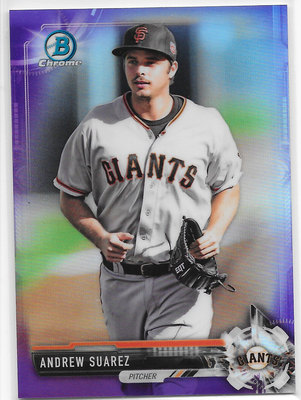 2017 Bowman Chrome Prospects Purple Parallel /250 - Andrew Suarez ...