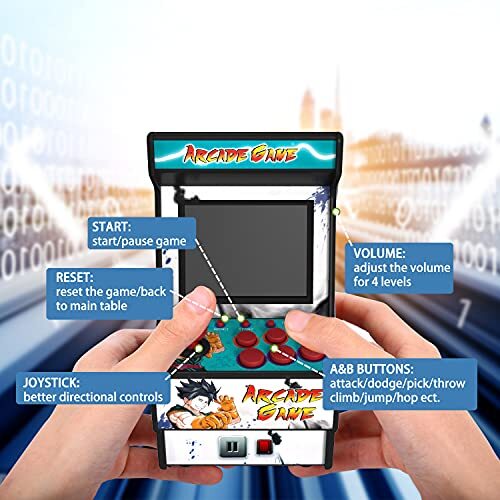 Retro Mini Arcade Machine, Handheld Game Console with 156 Classic Video ...