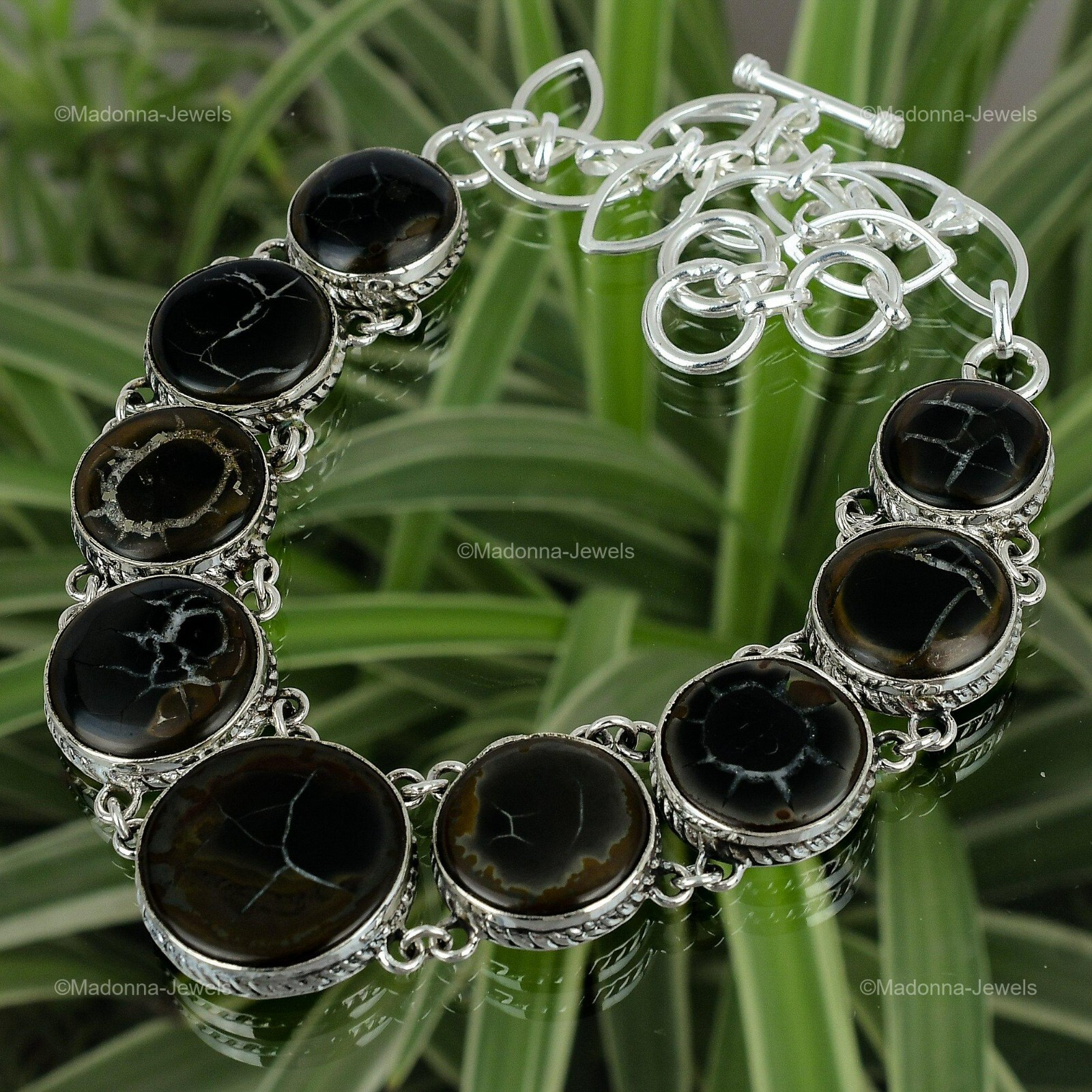 Natural Moroccan Mud Crack Fossil Chain Vintage Adjustable Necklace 925 ...