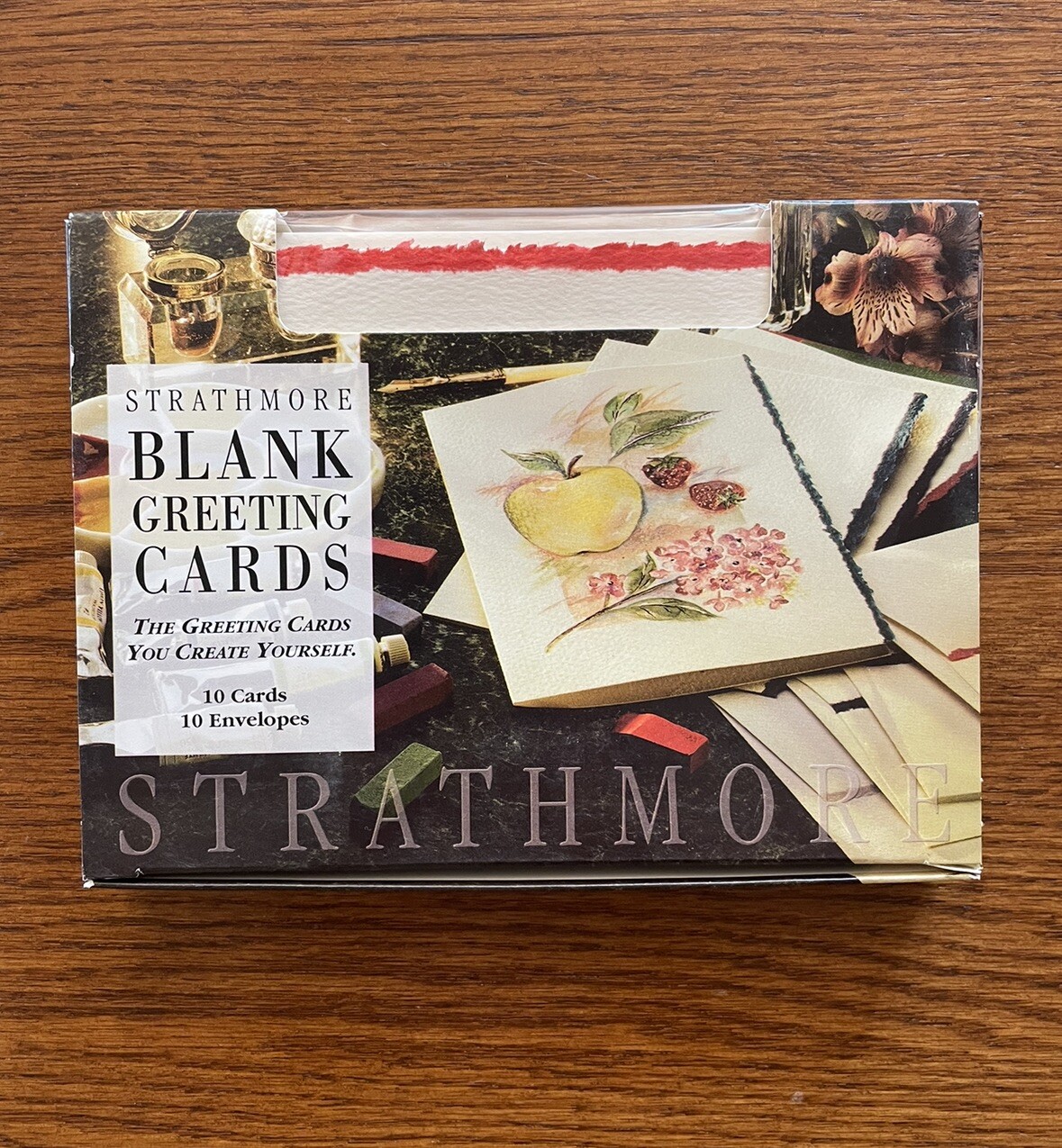Strathmore 10 Blank Greeting Cards & Envelopes White with Red Deckle | eBay