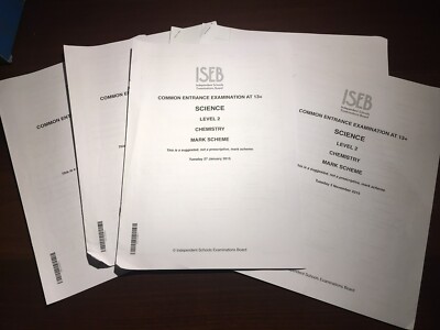 ISEB Common Entrance Exam 13+ Past Paper Mark Schemes for Chemistry L2 ...