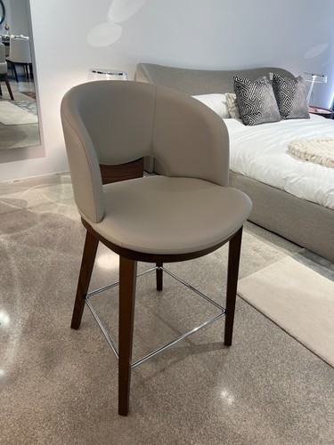 Anima Domus Fashion Barstool PL33 Lino Leather/Walnut Legs - Set of 6 ...