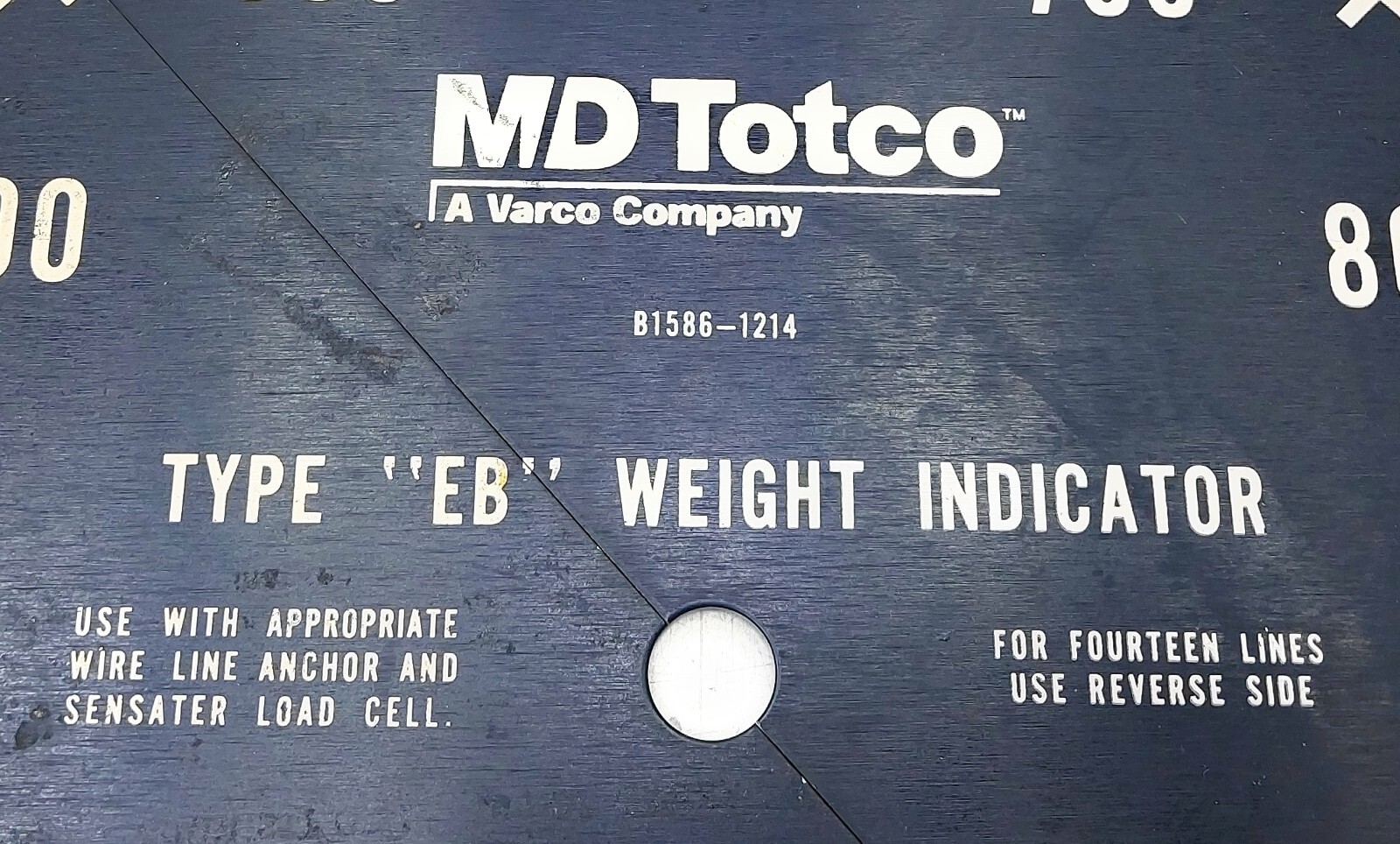 MD TOTCO B1586-1214 TYPE "EB" WEIGHT INDICATOR BLACK 5903 for sale ...
