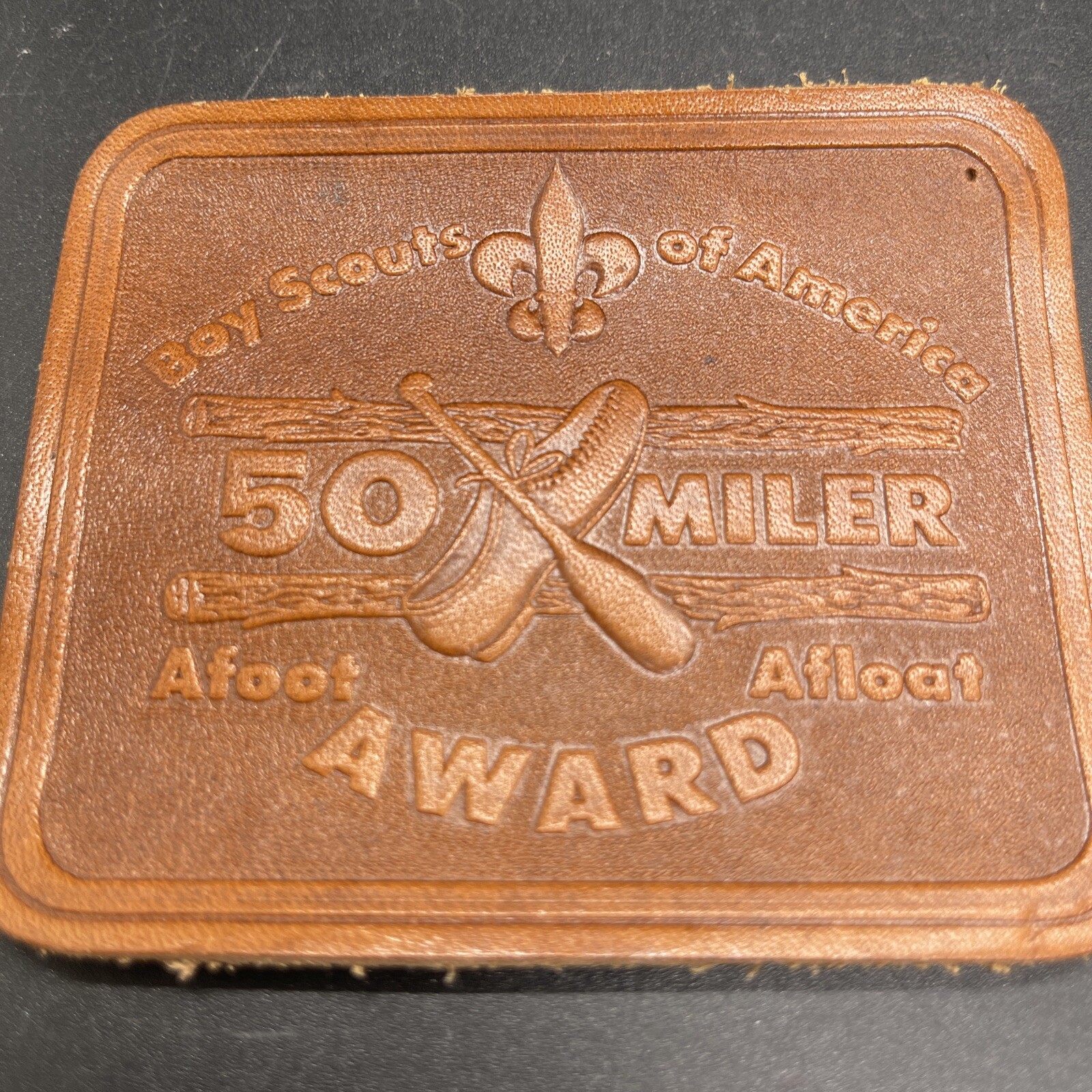 Boy Scouts of America 50 Miler Afoot Afloat Award Leather Patch Mint ...