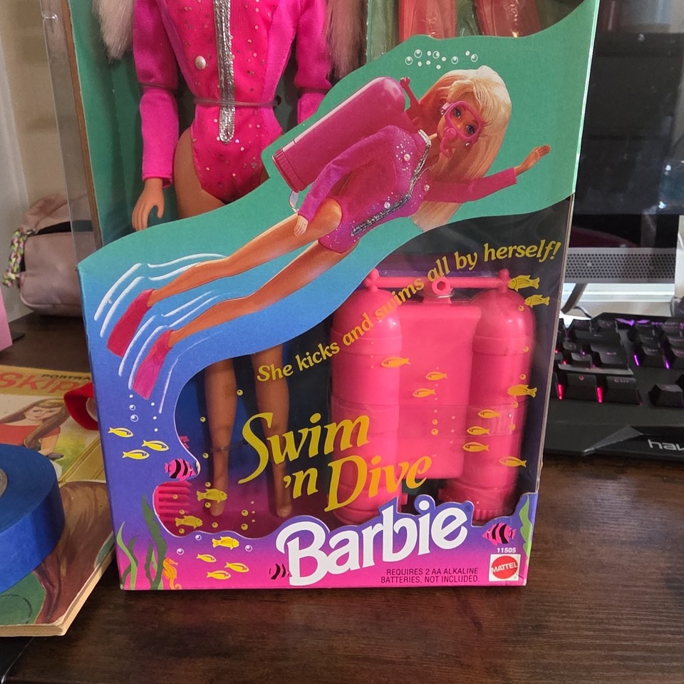 Barbie Swim 'n Dive Barbie Doll 1993 Mattel #11505 With Swim ...
