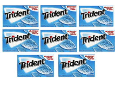 920572 8 X TRIDENT SUGAR FREE WINTERGREEN FLAVOUR GUM 14 PIECES PACKET ...