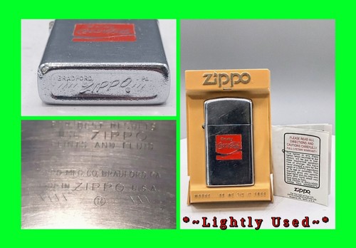 Rare Vintage Coca Cola Ad Zippo Lighter w/ Correct Insert With Box And ...