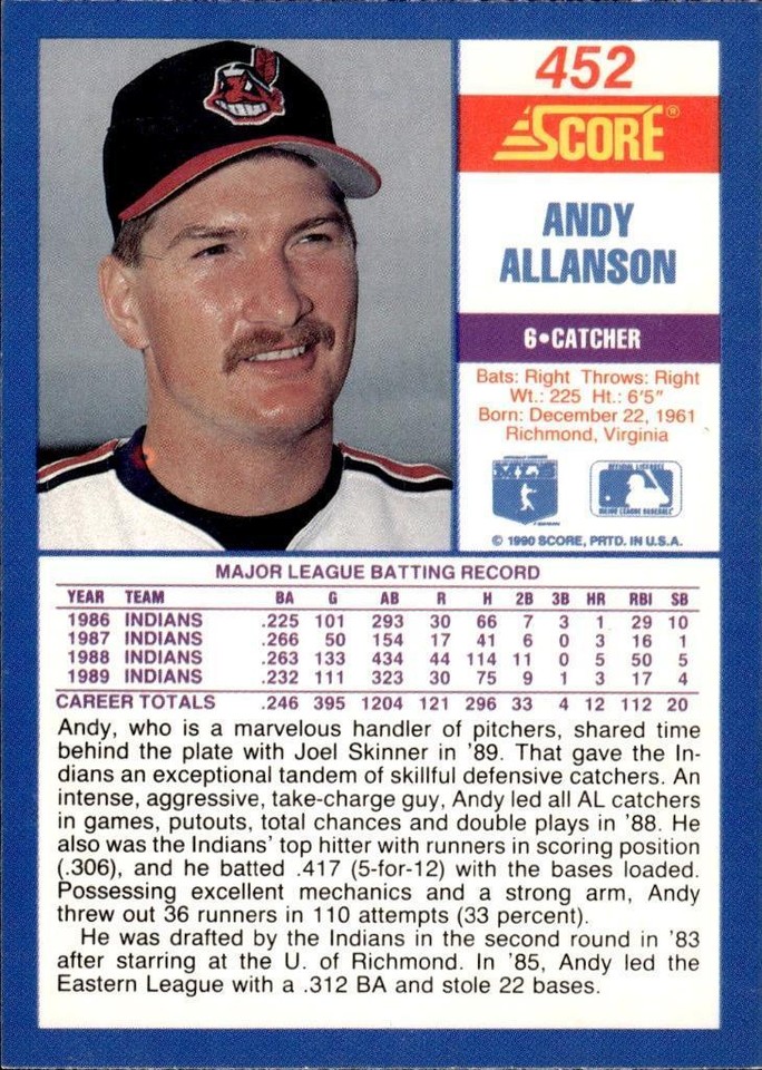 ANDY ALLANSON CARD #452 BUY ANY 2 ITEMS FOR 50% OFF B1013R3S3P19 | eBay