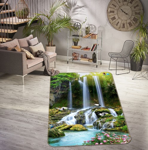 3D Beautiful Waterfall Lake ZHUA3798 Game Non Slip Rug Mat Photo Carpet ...