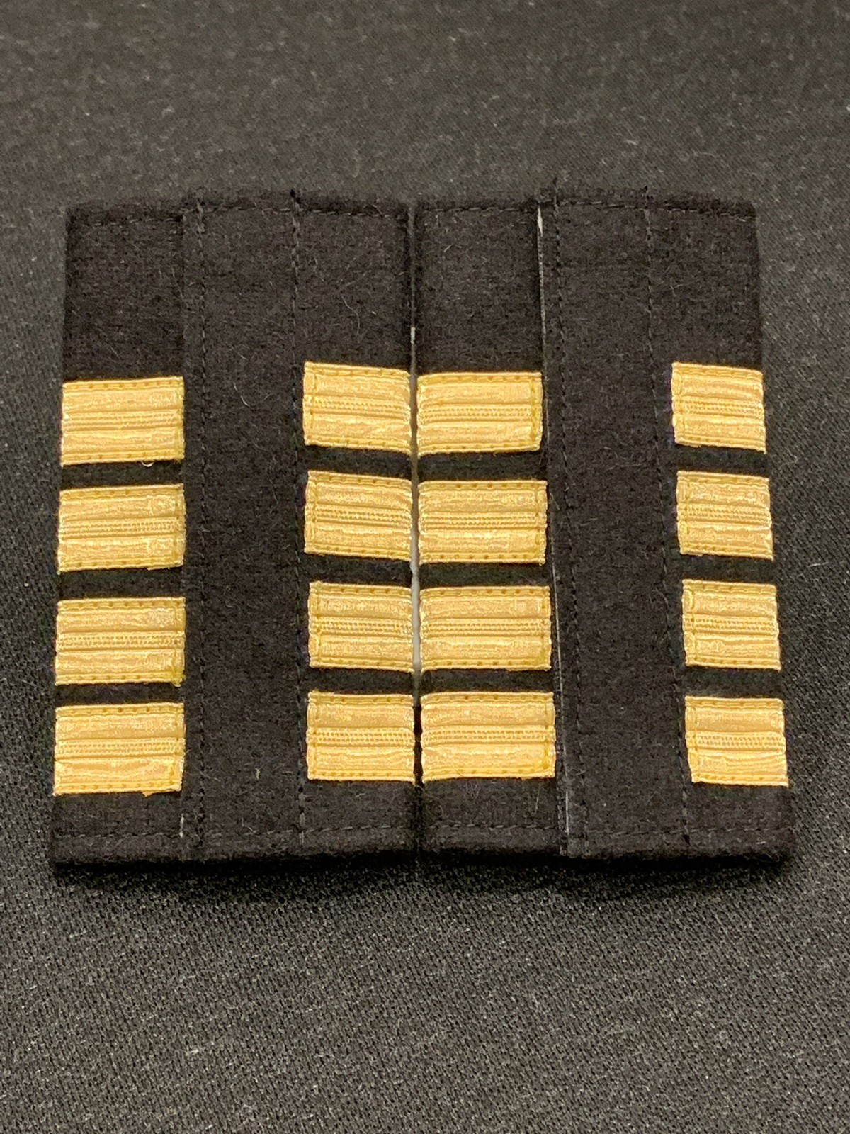 Epaulet Pilot Epaulette Sliders 4 Gold Bars Captain on Black Cloth ...