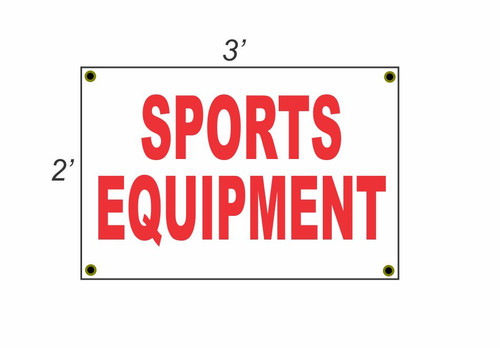 2x3 SPORTS EQUIPMENT Red & White Banner Sign NEW Discount Size & Price ...