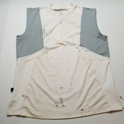 Jordan Training Distressed Tank Top Shirt Mens L White Gray Dri-Fit ...
