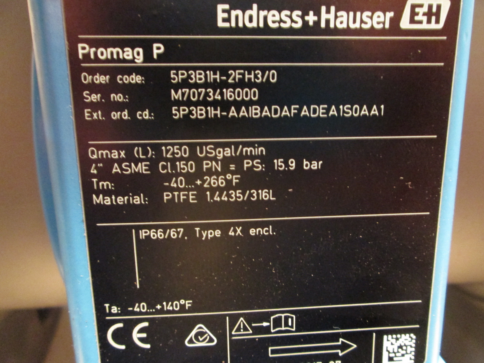 ENDRESS+HAUSER PROMAG P PR0MAG 300 5P3B1H-2FH3/0 5P3B1H ...