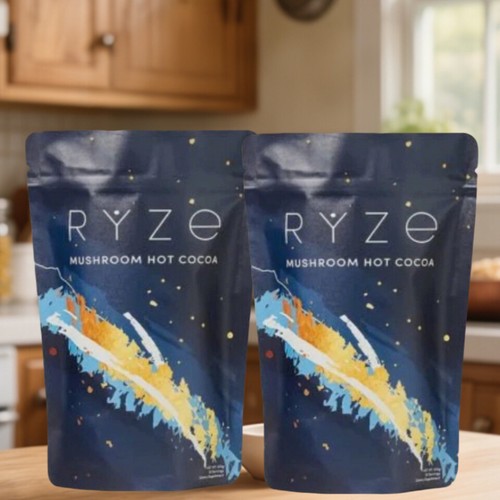 2 - Pack RYZE Organic Mushroom Hot Cocoa Coffee W/ 2 RYZE Spoon- FREE ...