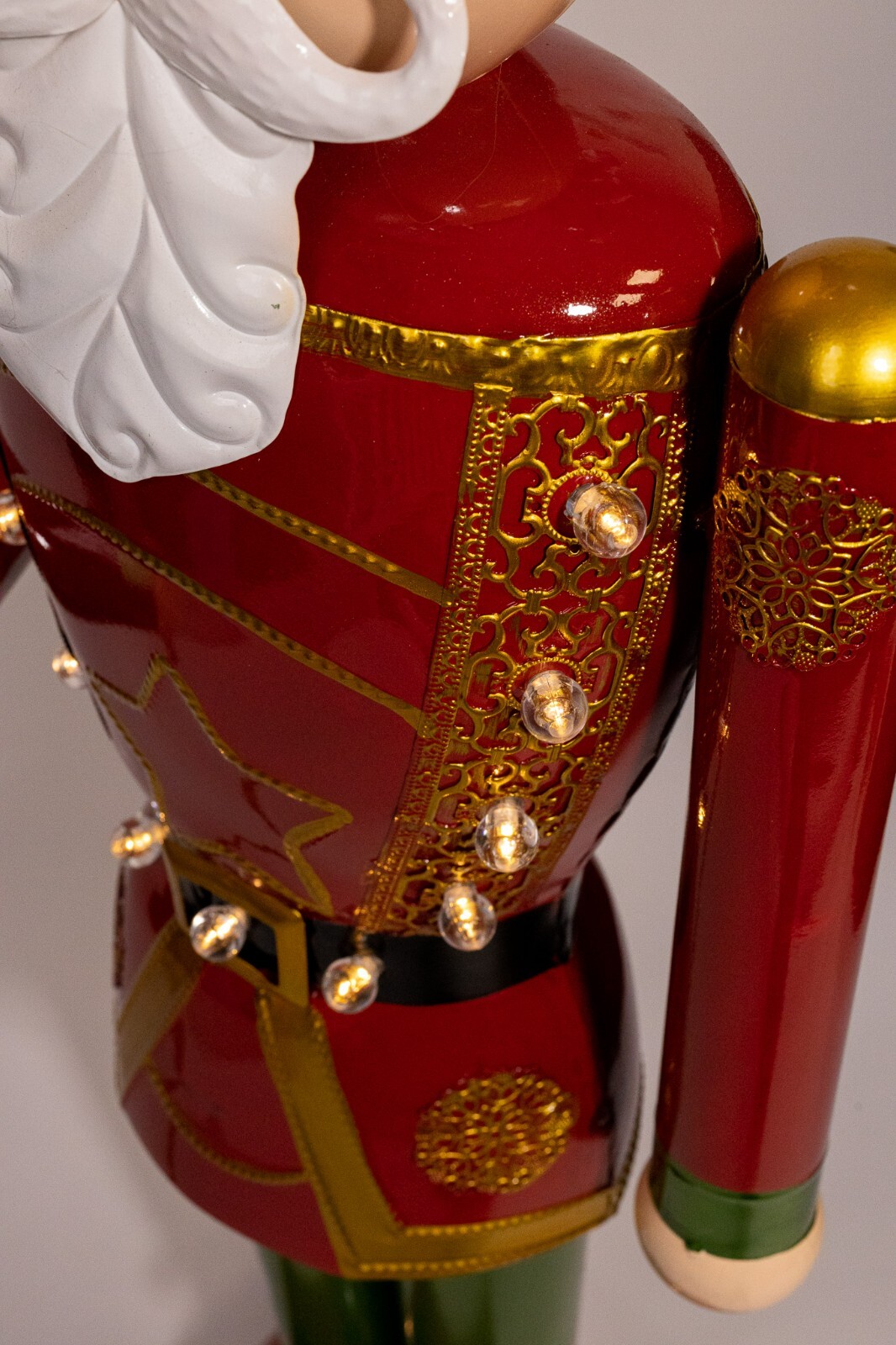 Christmas Large Red & Green 119cm Standing Metal Light Up Nutcracker ...