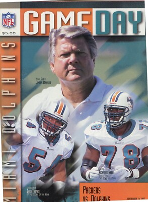 September 14, 1997 NFL Game Day Magazine Packers vs. Dolphins 148 Pages ...