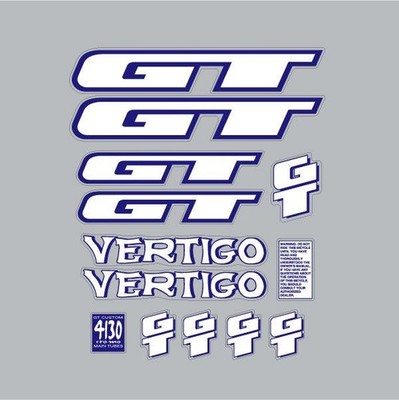 GT - 1996 Vertigo - for RED SPLATTER frame decal set - Old school bmx ...