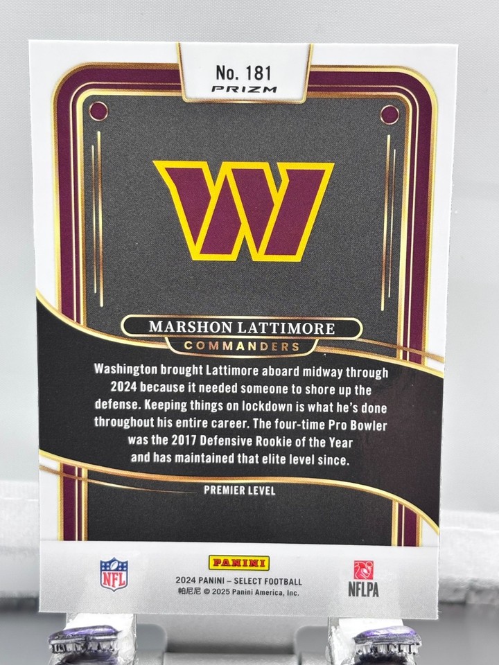 2024 Panini Select Marshon Lattimore Red and Black Prizm Shock #181 | eBay