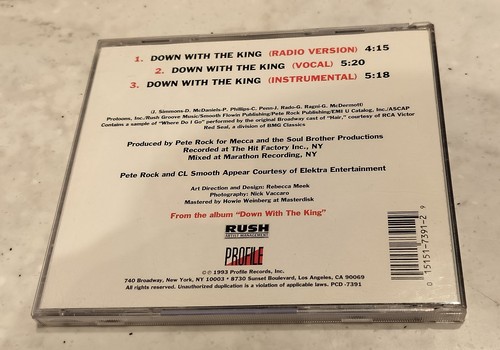 RUN D.M.C. Down With The King CD Single PCD 7391 15151739129| eBay