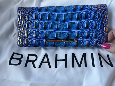 BEAUTIFUL BRAHMIN ADY WALLET IN DEEP AZURE HARDWARE IS MINT | eBay