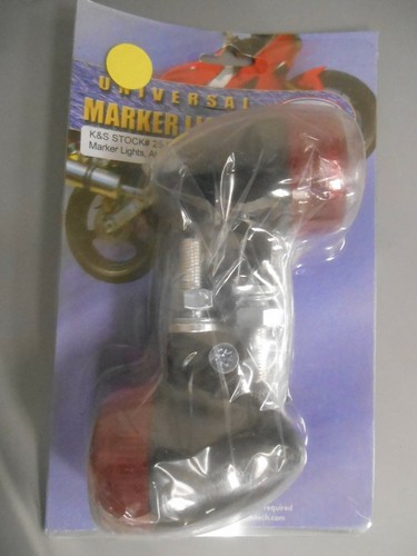 NOS K&S Black Aluminum Round Single Filament Marker Lights w/Red Lens ...