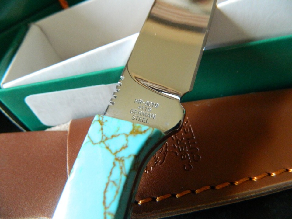 M. Prater and Hen & Rooster made a 7 1/4" Kingsman Turquoise fixed ...