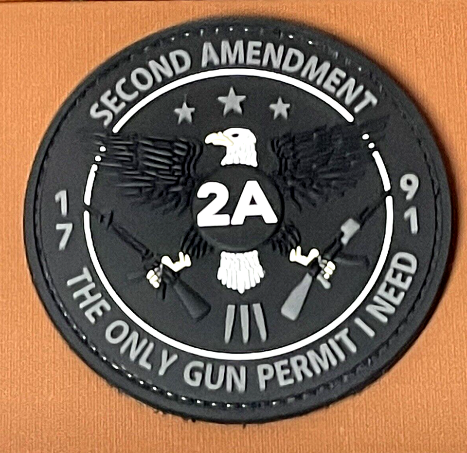 PVC Tactical Patch - Second Amendment Gun Patch - Morale Permit Patch Hook Back | eBay