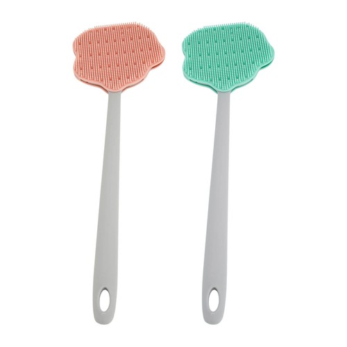 Body Shower Brush Long Handle Large Friction Area Silicone Comfortable ...