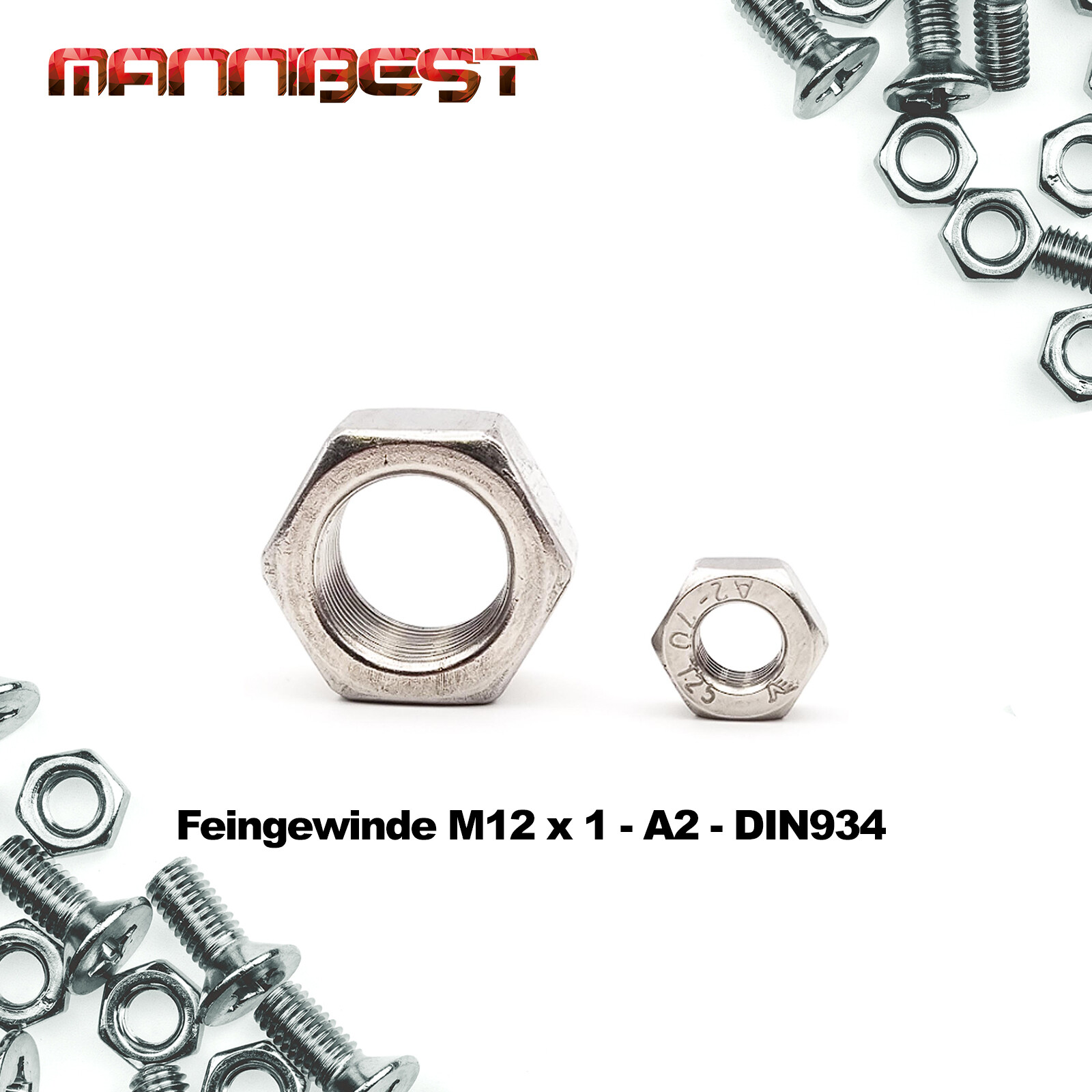 Mutter Feingewinde Sechskantmutter M6 - M36 DIN934/ISO4032 Edelstahl ...
