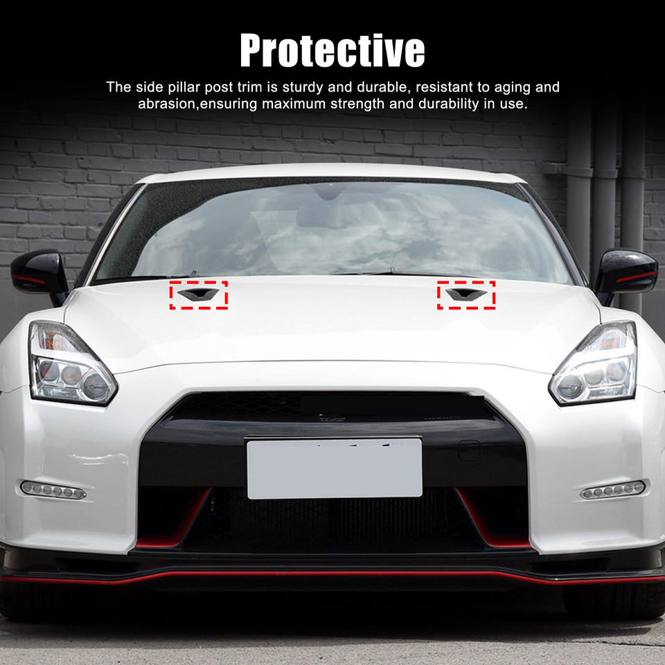 Matte Carbon Fiber Air Vent Intake Bonnet Hood Cover Trim For Nissan ...