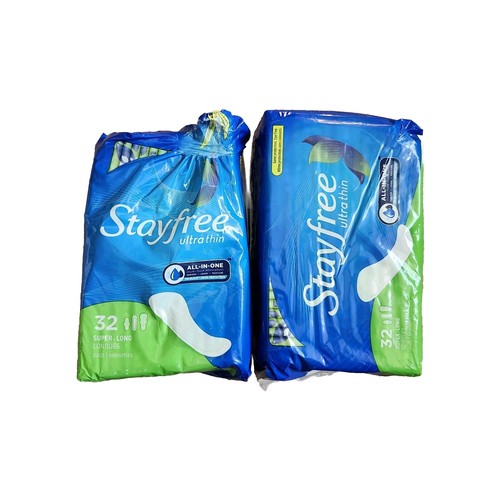 Lot of 2 Stay Free Ultra Thin, Super Long Pads 32 Pads EACH Stayfree | eBay