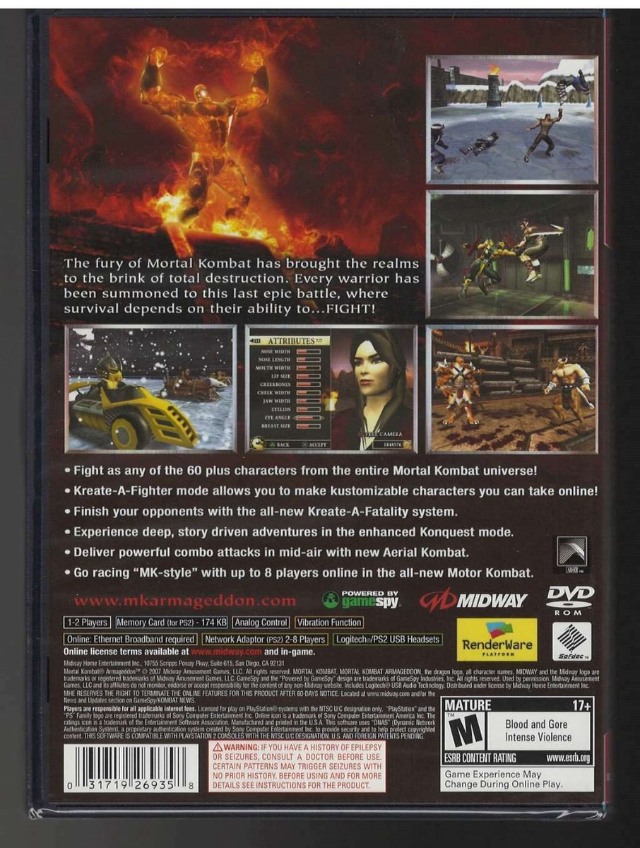 Mortal Kombat Armageddon Characters Ps2