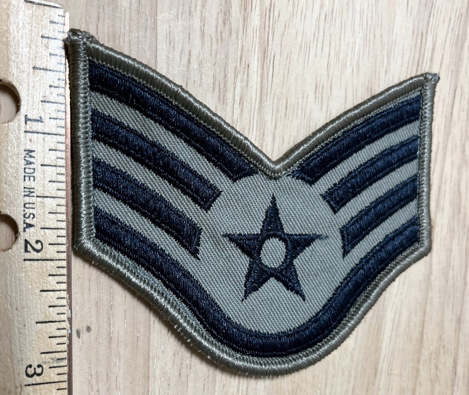 USAF Military Patch Staff Sergeant rank insignia E5 embroidered sew on ...