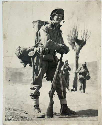 Original WWII Photo - US Soldier In Full Gear Showing Bayonet, Rifle ...