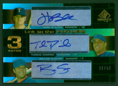 2004 SP Prospects HANK BLALOCK THOMAS DIAMOND BILLY SUSDORF RC Triple ...