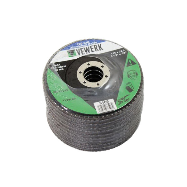 VEWERK Flap Discs 40 60 80 120 Grit Oxide 115mm X 22.2mm Packs Flappy ...