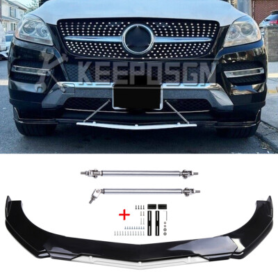 For Mercedes Benz ML350 Gloss Front Bumper Lip Splitter Sport Spoiler w ...
