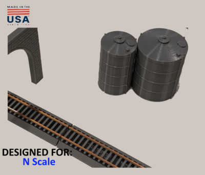 N Scale Grain Bin Silos, 2 sizes for Model Railroad Diorama 2-Pack | eBay