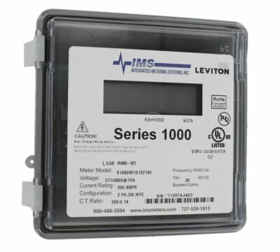 Leviton 1R480-21 Series 1000, Dual Element Meter, 277/480V, 2PH, 3W ...