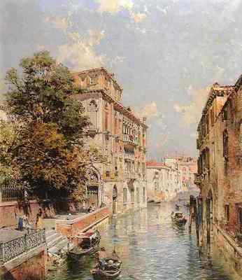 Metal Sign Unterberger Franz Richard A View In Venice Rio S Marina A4 ...